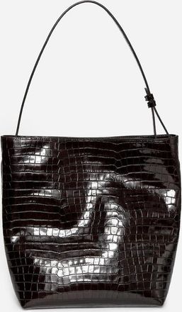 Arket Ledertragetasche Mit Krokodilpr&auml;gung -Braun