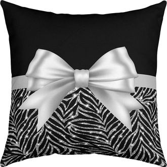 Generic Kopfkissenbezug Silber Glitzer Silber Schleife Pastell Schwarz 2Er Set Polyester Kissenh&uuml;llen F&uuml;r Kissen Sessel Heimdekoration