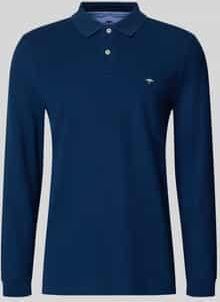Fynch-Hatton Regular Fit Langarm-Poloshirt mit Label-Stitching