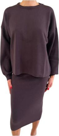 Mars&eacute;m Marsem, Femme, Pulls, Brun, Taille: 42 FR Tricot &agrave; col rond