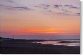 artboxONE Galerie-Print 60x40 cm Morgens im Wattenmeer hochwertiges Acrylglas auf Alu-Dibond von Rico Ködder