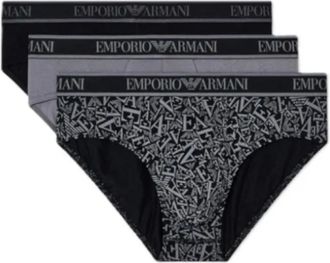 Emporio Armani Homme, Sous-v&ecirc;tements, Multicolore, Taille: XL Lot de trois slips avec ceinture &agrave; logo Core
