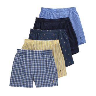 Ralph Lauren Polo Ralph Lauren Herren-Boxershorts, klassische Passform, gewebt, 5 St&uuml;ck, Muller Plaid/Cruise Navy/Rustic Navy/Summer Stripe/Sag Harbor, X-Large