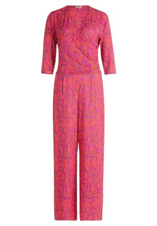 Cartoon Damen Jumpsuit mit weitem Bein 42, Orange/Purple