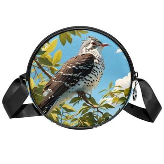 Generic Sac &agrave; bandouli&egrave;re circulaire pour femme, joli petit sac &agrave; bandouli&egrave;re avec fermeture &eacute;clair, bretelles r&eacute;glables, sac &agrave; main rond d&eacute;contract&eacute; pour fem