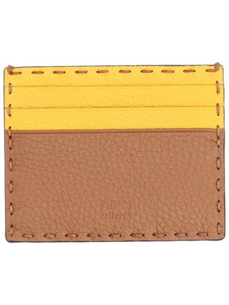 Fendi Calf Leather Card Case - Brown