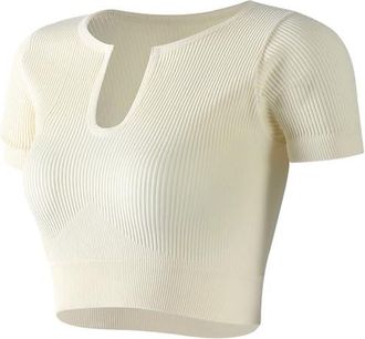 Generic Soutien-gorge de sport 2026 r&eacute;sistant aux chocs et affaissement, gilet de yoga fronc&eacute; sans anneau en acier au dos, blanc, M