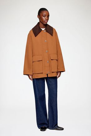 Ganni Veste en serg&eacute; marron - Taille L/XL Cinnamon Swirl - Pour Femme