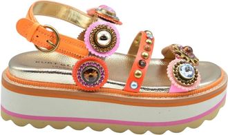 Kurt Geiger Femme, Chaussures, Orange, Taille: 38 EU Octavia Sandale Plateforme Slingback