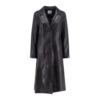 Arma Aisa Leder Mantel - - Coats - Damen - Schwarzk - XS