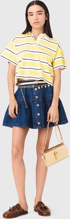 Maje Gestreiftes Kurzarm-poloshirt - Gelb - Maje