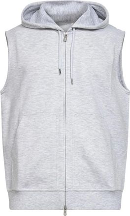 Brunello Cucinelli Homme, Sweatshirts et sweats &agrave; capuche, Gris, Taille: M Double Fleece Hooded Vest