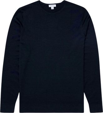 Sunspel Homme, Pulls, Bleu, Taille: 2XL Ras du cou en mérinos extra-fin