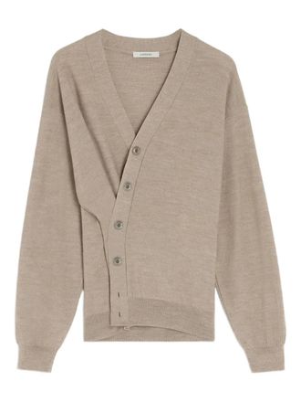 Christophe Lemaire cardigan à boutonnière asymétrque - Tons neutres