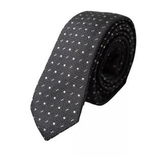 Dolce & Gabbana Homme, Accessoires, Noir, Taille: ONE Size Cravate en soie &agrave; pois pour hommes