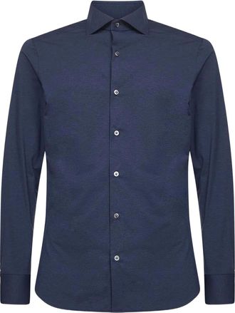 D4.0 chemise boutonnée à manches longues - Bleu