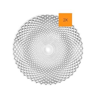 Nachtmann Rumba 0089995-0 Lot de 2 assiettes de pr&eacute;sentation rondes en cristal 32 cm