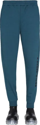 Helmut Lang Logo-Print Cotton Jogging Pants - Blue
