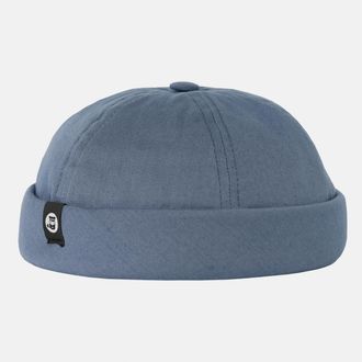 Hanseheld Docker Cap Baumwolle Blau Grau Kurz Flach Fisch