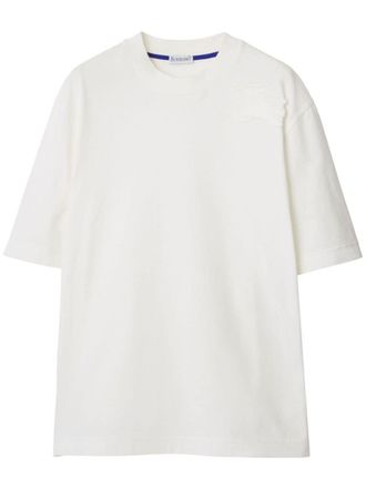 Burberry t-shirt en coton à logo pailleté - Blanc