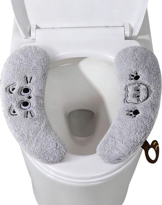 Generic Toilettensitzw&auml;rmer - Pl&uuml;sch-Badezimmerkissen, Wiederverwendbare Weiche Polsterung | Dicker Winterkomfort, Isolierte W&auml;rmespeicherung, Waschbare Sitzv