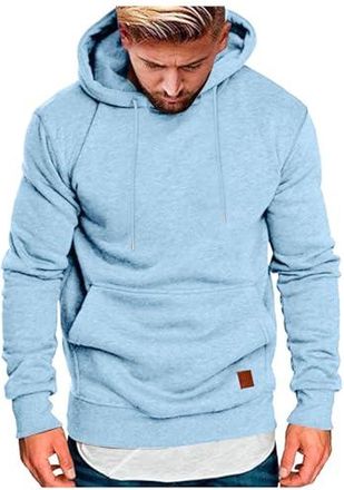 Generic Sweat a Capuche Homme Hooded Sweatshirt Sweats &agrave; Capuche Unicolore avec Cordon et Poche pour Un Style Casual Confortable