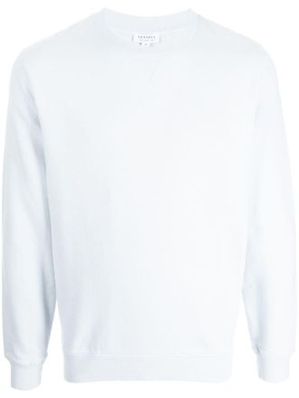 Sunspel Sweatshirt mit gerippten Details - Blau