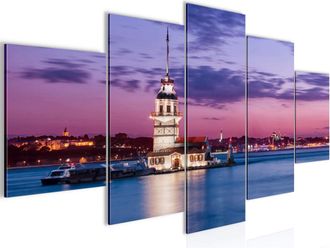 Runa Art Bild Wohnzimmer Schlafzimmer Istanbul Türkei 5 Teilig Stadt Skyline Blau Wandbilder auf Vlies Leinwand 604853b