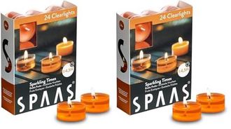 Spaas 24 Duftenden Clearlights, Teelichter mit durchsichtigem Halter, &plusmn; 4,5 Stunden - Sparkling Times, Ingwer-orange (Packung mit 2)
