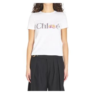 Chlo&eacute; Femme, Tops, Blanc, Taille: 42 FR T-shirt &agrave; logo
