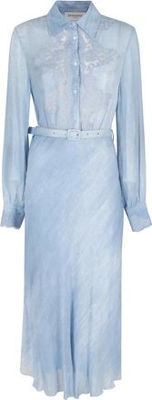 Ermanno Scervino Femme, Robes, Bleu, Taille: 40 FR Long Shirt Dress