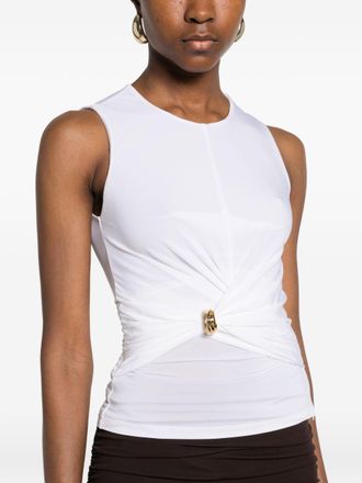 Elisabetta Franchi Gathered Knot-Detail Tank Top - Ivory