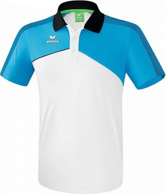 Erima Herren Poloshirt Premium One 2.0 Poloshirt, wei&szlig;/curacao/schwarz, L, 1111804