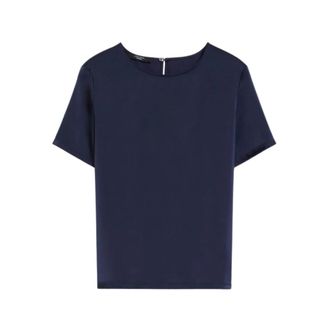 Max Mara Satin- und Jerseybluse - - Blouses & Shirts - Damen - Blau - XS