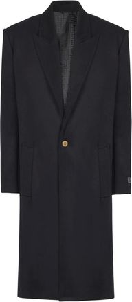 Balmain Homme, Manteaux, Noir, Taille: XL Manteau oversize en laine et cachemire