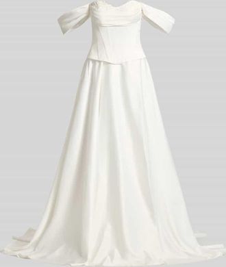 Luxuar Fashion Brautkleid aus Satin mit Drapierungen