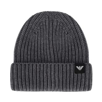 Emporio Armani Gerippte Beanie - - Accessories - Herren - Grau - M