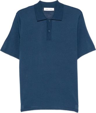 Sams&oslash;e & Sams&oslash;e Homme, Tops, Bleu, Taille: S Polo &agrave; Col Pointu et Patte Boutonn&eacute;e