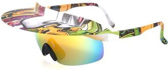 Generic Lunettes de cyclisme à large monture 2026 pour homme et femme chapeaux colorés lunettes de soleil à bord personnalisé, C5, Taille unique