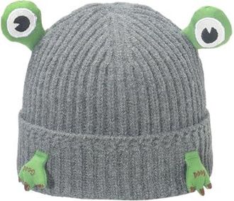 Generic Chapeau tricot&eacute; dautomne et dhiver pour femme - Joli bonnet en laine avec oreilles de grenouille, GY2., Taille unique