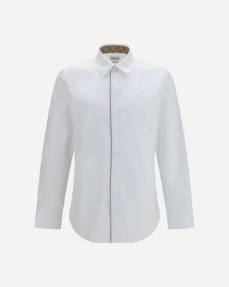 Burberry Cotton Shirt with Check trims Male XL