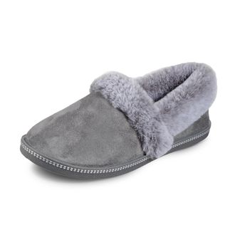 Skechers Damen Cozy Campfire Team Toasty Hausschuh, Charcoal Microfiber Suede Faux Fur Line, 39.5 EU