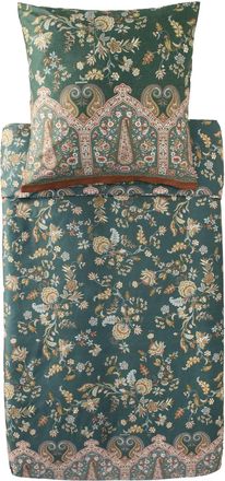 Bassetti Satin-Bettw&auml;sche-Garnitur Indian Roses (Verde V1, 135x200+80x80)