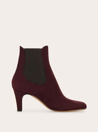 Ferragamo Damen Chelsea-Stiefelette mit Absatz Rot Gr&ouml;&szlig;e 35.5