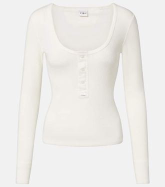 Chlo&eacute; Chlo&eacute; Henley-Top aus Baumwoll-Jersey