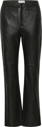 Part Two Femme, Pantalons, Noir, Taille: 36 FR Pantalon Bootcut en Cuir Noir