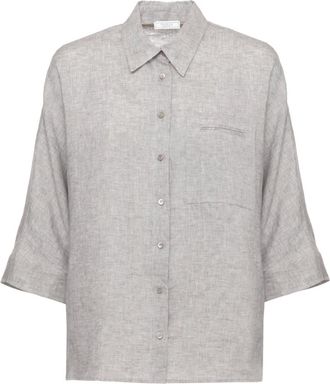 PESERICO Femme, Blouses et Chemises, Brun, Taille: 42 FR Linen Shirt