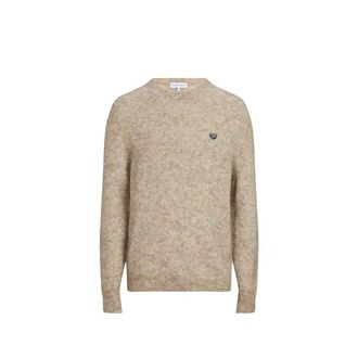 Maison Labiche Pull droit col rond en laine m&eacute;lang&eacute;e