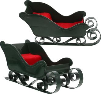 BESPORTBLE Veemoon 2st&uuml;cke Schlitten-Ornament aus Kunststoff Weihnachtsmann-Schlitten-Dekoration S&uuml;&szlig;igkeitenhalter f&uuml;r Tischdekoration Festliche Schlitten-Dekora