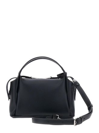 Tod's Womens Shoulder Bag Black Calf Leather With T Plaque